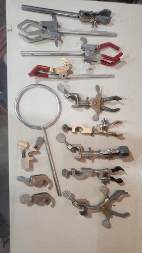 Lot of laboratory Extension Clamps, Rod Clamps, and one Heat Ring | eBay