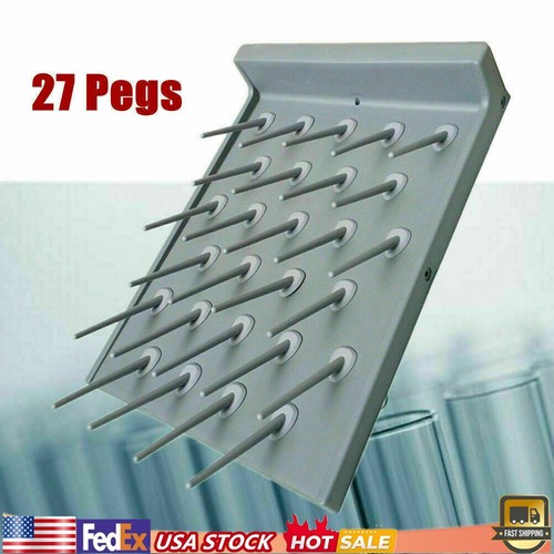 27 Pegs Laboratory Drying Rack Lab Draining Peg Board Rack Wall Mount ...
