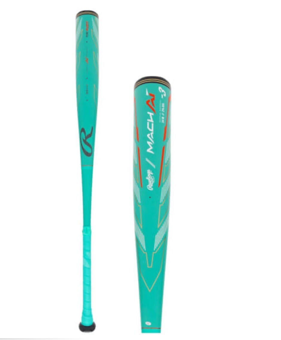 Rawlings Mach AI -3 BBCOR Baseball Bat RBB4MC3 32 Inch 29oz Teal Brand ...