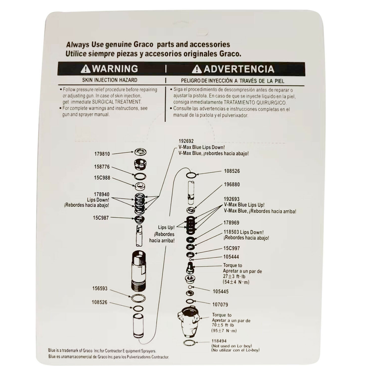248212 Airless Paint Sprayer Pump Repair Packing Kit For Graco 695 795 ...