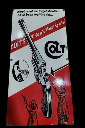 PORCELAIN COLT ENAMEL SIGN 42X20 INCHES DOUBLE SIDED | eBay