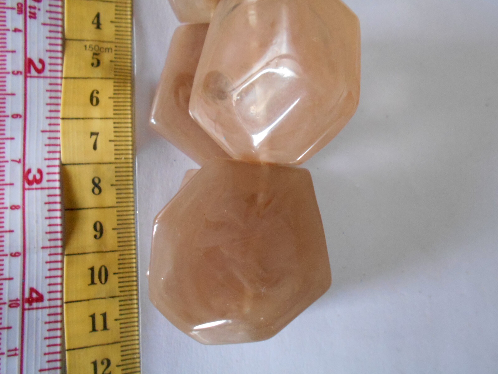 Beige and Clear Marble Resin Stretch Bracelet | eBay