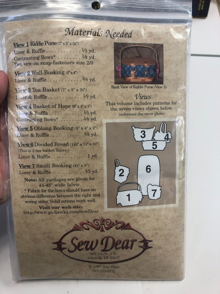 Sew Dear, Basket Liners for Longaberger baskets- Volume 5, NEW / UNCUT ...