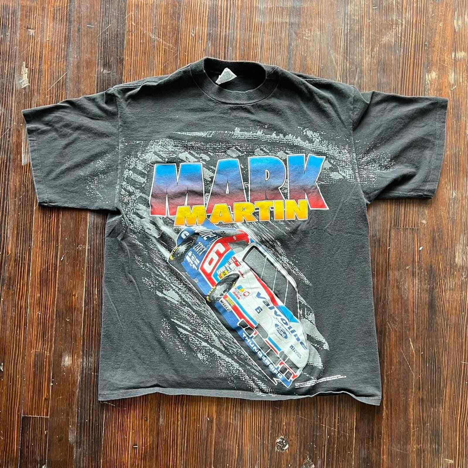 Vintage Nascar Mark Martin AOP Racing Racecar T Shirt - Gem