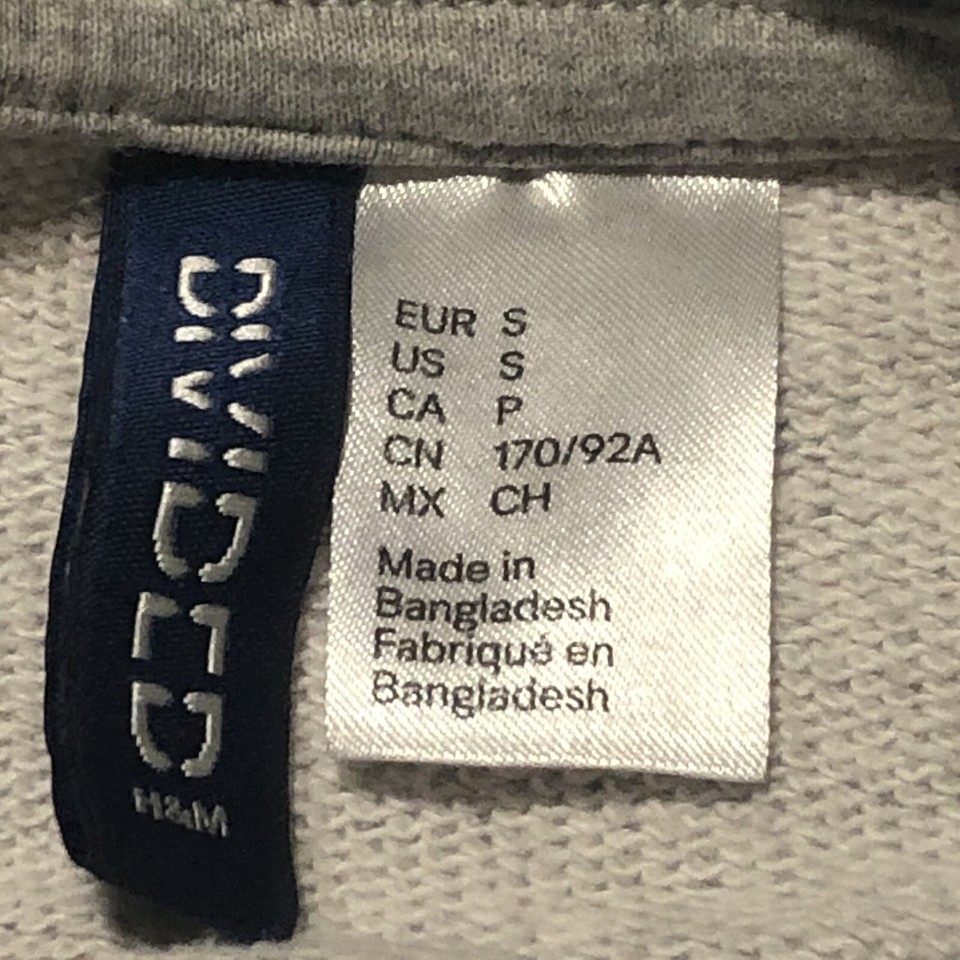 Divided H&M Wms Sz Small Gray Geometric Print Sweatshirt Pull On Cotton ...