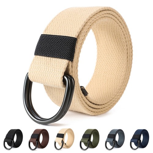 Fashion forward Double D ring Buckle Belt for Men's Casual and Outdoor ...