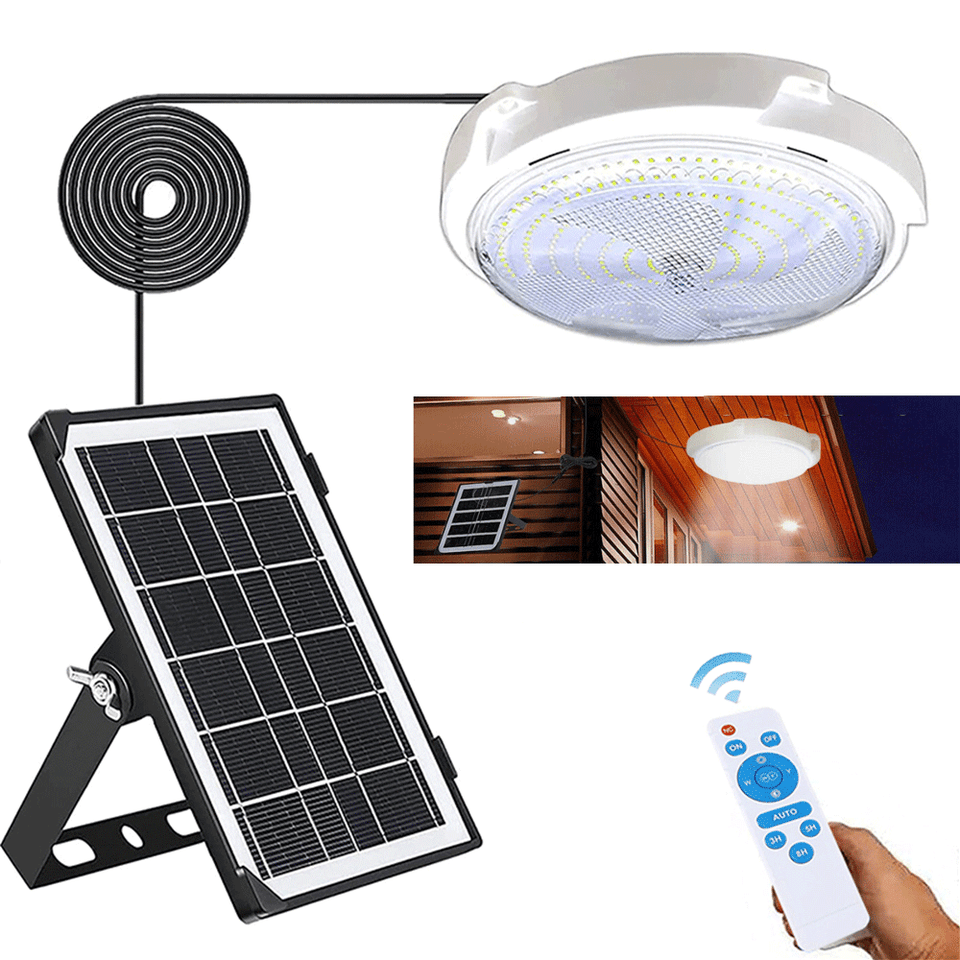 90 LED Solar Ceiling light Pendant Outdoor/Indoor Solar Garden Lamp ...