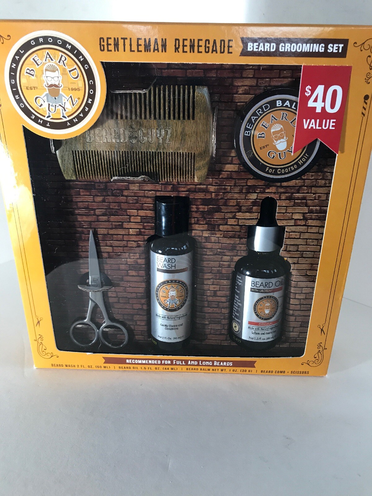 Beard Guyz Gentleman Renegade Full/Long Beard Grooming 5Pc Gift Set ...