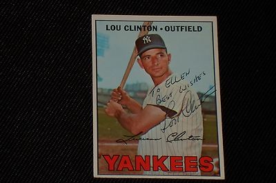 LOU CLINTON 1967 TOPPS SIGNED AUTOGRAPHED CARD #426 NEW YORK YANKEES ...