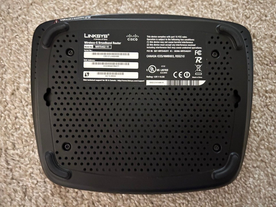 CISCO Linksys WRT54G2 V1 Wireless-G Broadband Router Working EUC *NO ...