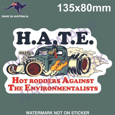 HATE HOT ROD STICKER FOR TOOLBOX MAN CAVE BEER FRIDGE ETC | eBay Australia