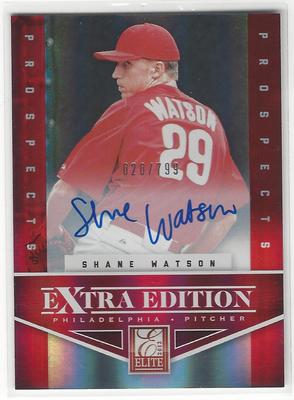 SHANE WATSON Auto 2012 Elite Extra Edition Autograph 20/799 | eBay
