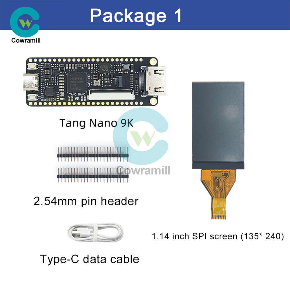 Tang Nano 9K FPGA Development Board GW1NR-9 RISC-V HDMI + 1.14"/4.3"/5 ...