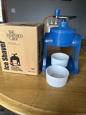 Pampered Chef Ice Shaver Snow Cone Slushie Drinks #2945 w/ 2 Bowls No ...