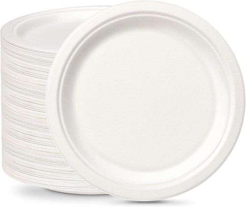 Super Strong Bagasse Paper Plates Disposable Party Plates Biodegradable ...