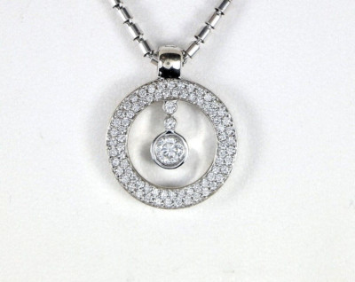 $8,925 Roberto Coin 18K White Gold Cento 0.80ct Diamond Pendant 16 ...