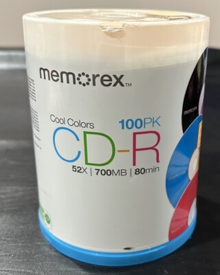 Memorex CD-R Digital Media-52X 700mb 80Min - 100 Pack, Factory Sealed ...