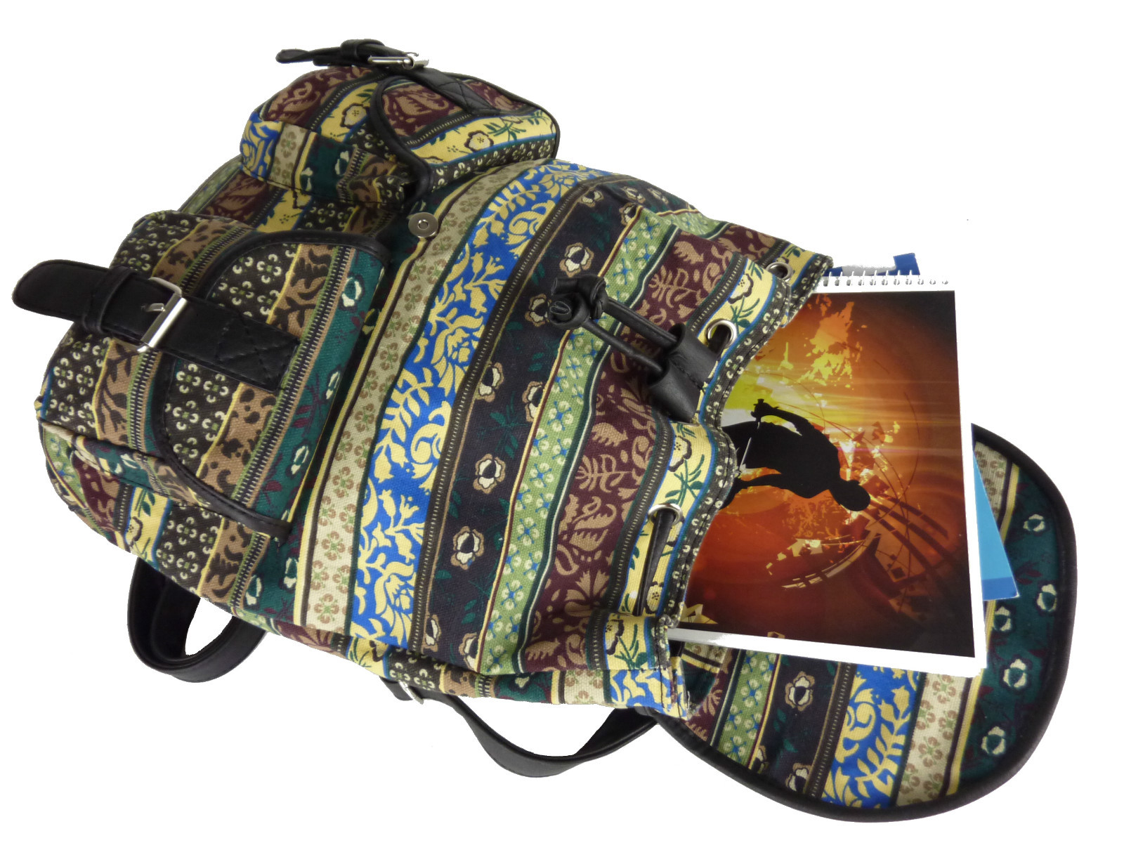 Damen Rucksack Stoffrucksack Canvas Retro Vintage backpack bunt Ethno ...