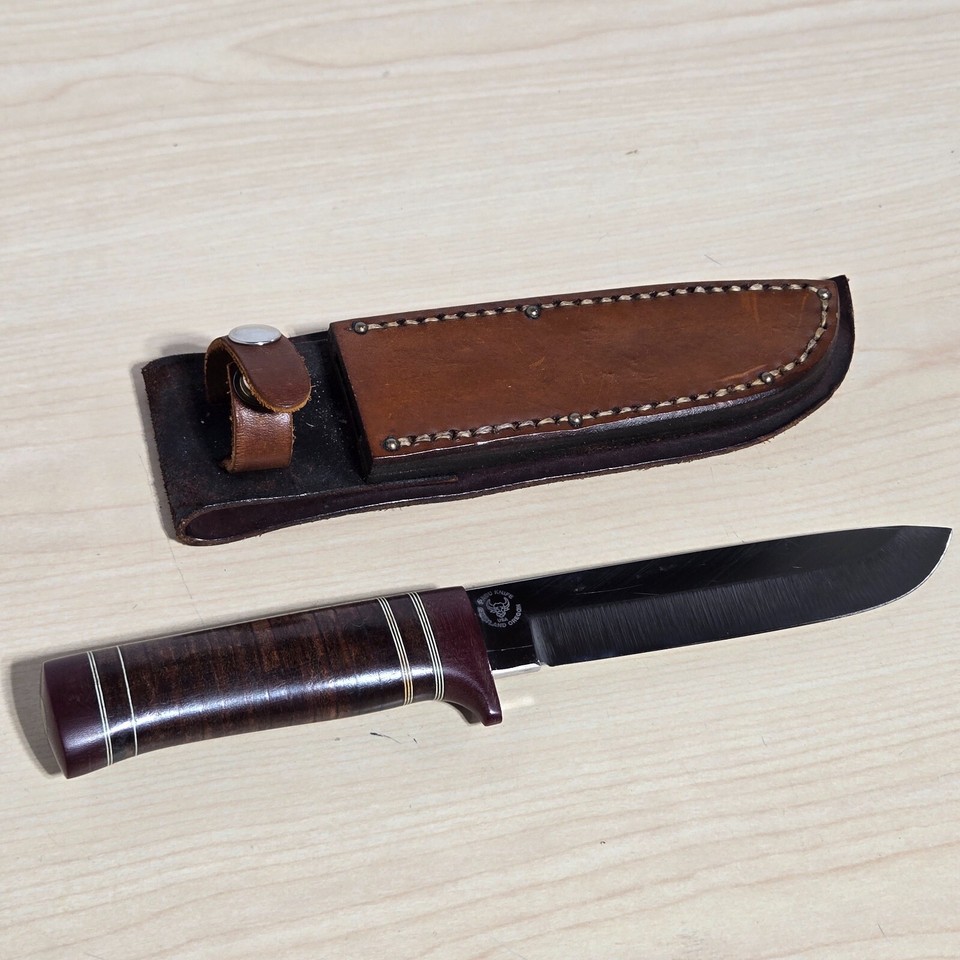 Pabu PARDI N. BUGTAI HANDMADE BOWIE KNIFE W/ SHEATH PDX OREGON 6" | eBay