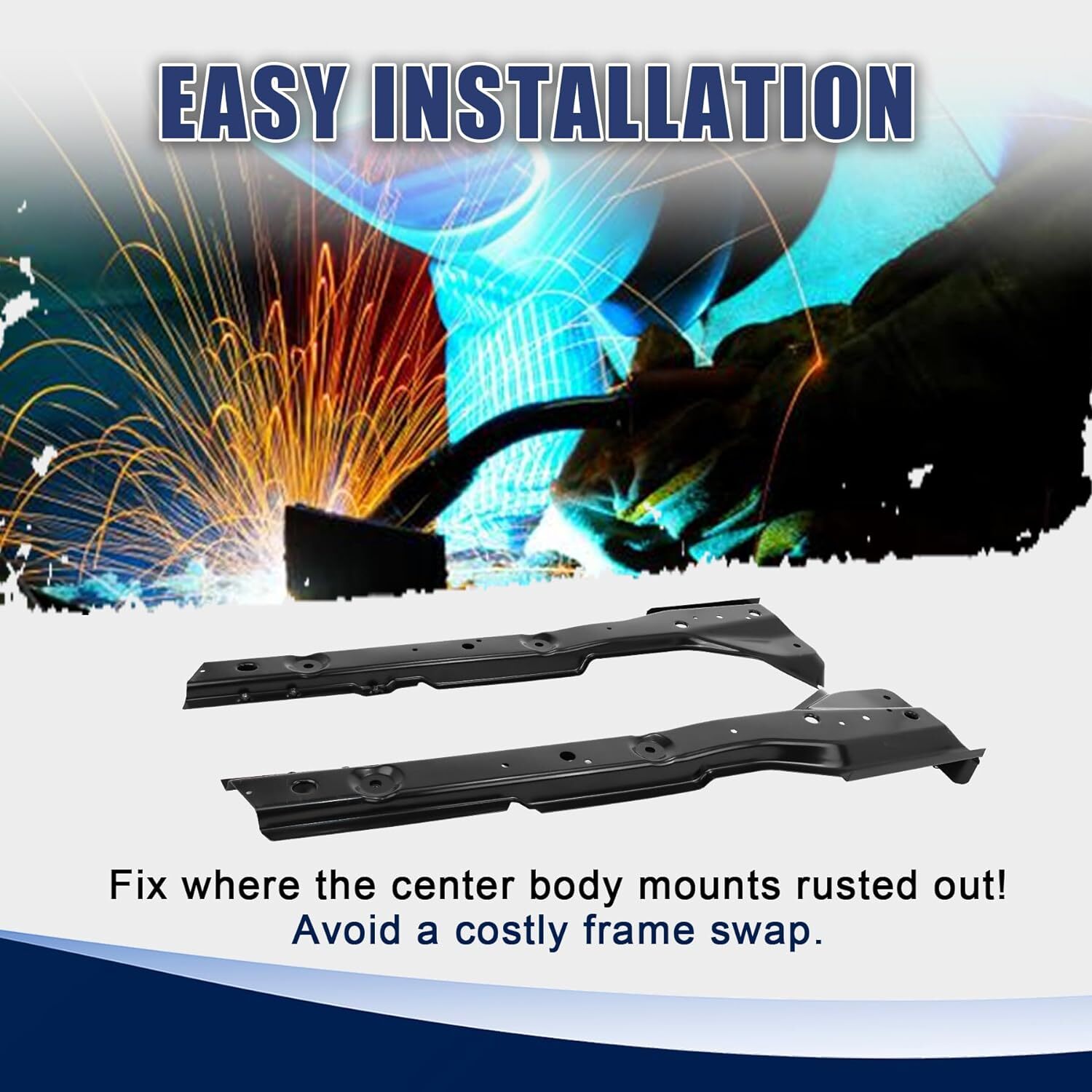 2 x Full Body Mounts Torque Box Floor Supports For 1997-2006 Jeep ...