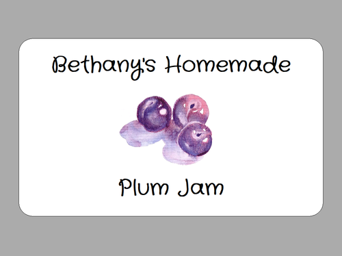 x21 Plum Jam Jar Stickers, Personalised Homemade Preserve Sticky Labels ...