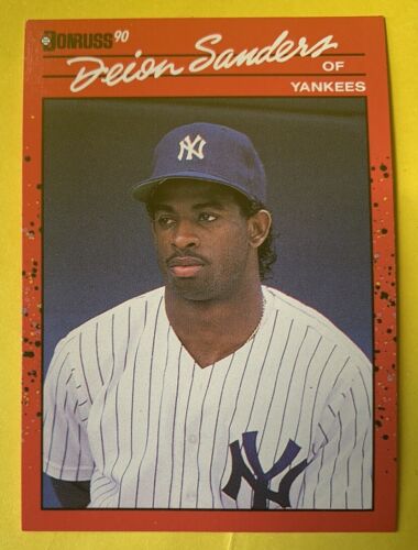 1990 DEION Sanders ERROR #427 DONRUSS New York Yankees Baseball card NO ... 1990 DEION Sanders ERROR #427 DONRUSS New York Yankees Baseball card NO ...