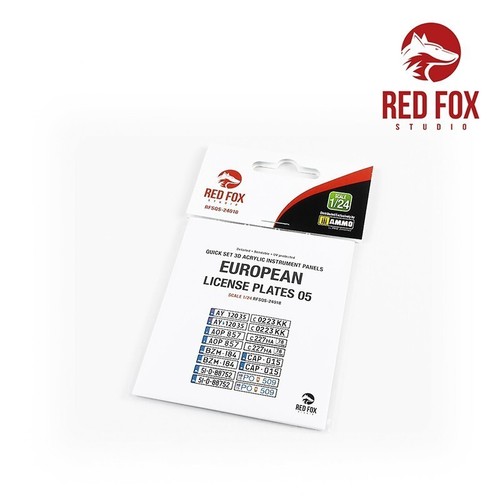 Red Fox #RFSQS-24018 1/24 European License Plates 05 | eBay