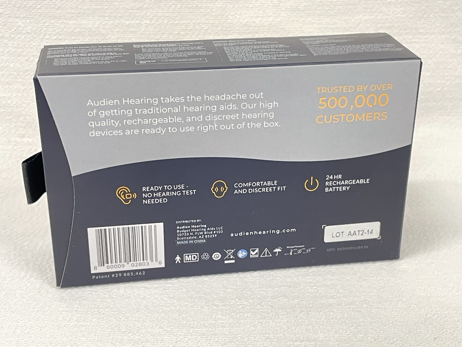 Audien Atom 2 Rechargeable OTC Hearing Aids With Charging Dock ...