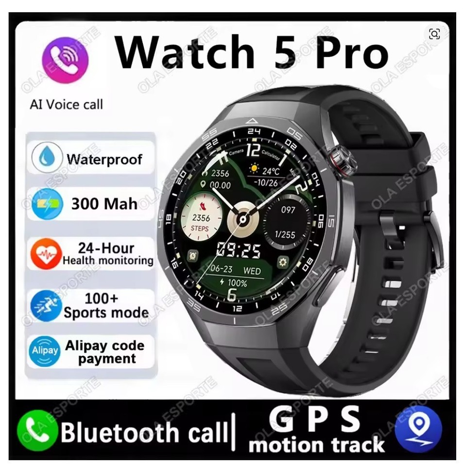 Laxasfit GT5 Pro Smart Watch HD AMOLED Screen GPS Bluetooth - Fall ...
