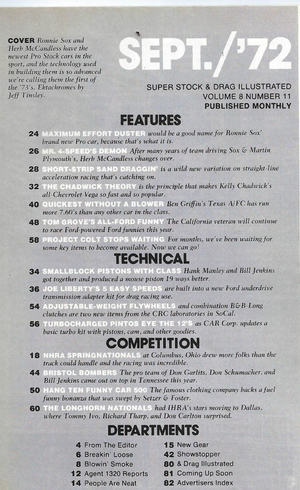 1972 Super Stock & Drag Illustrated. Sold separately, your choice. See ...
