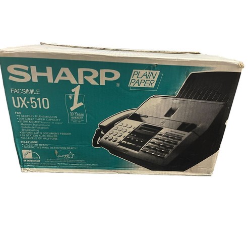 Sharp UX-510 Facsimile Plain Paper Fax Machine Vintage Office Equipment ...