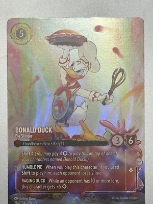 DISNEY Lorcana SHIMMERING SKIES Enchanted Alternate Art DONALD DUCK Pie ...