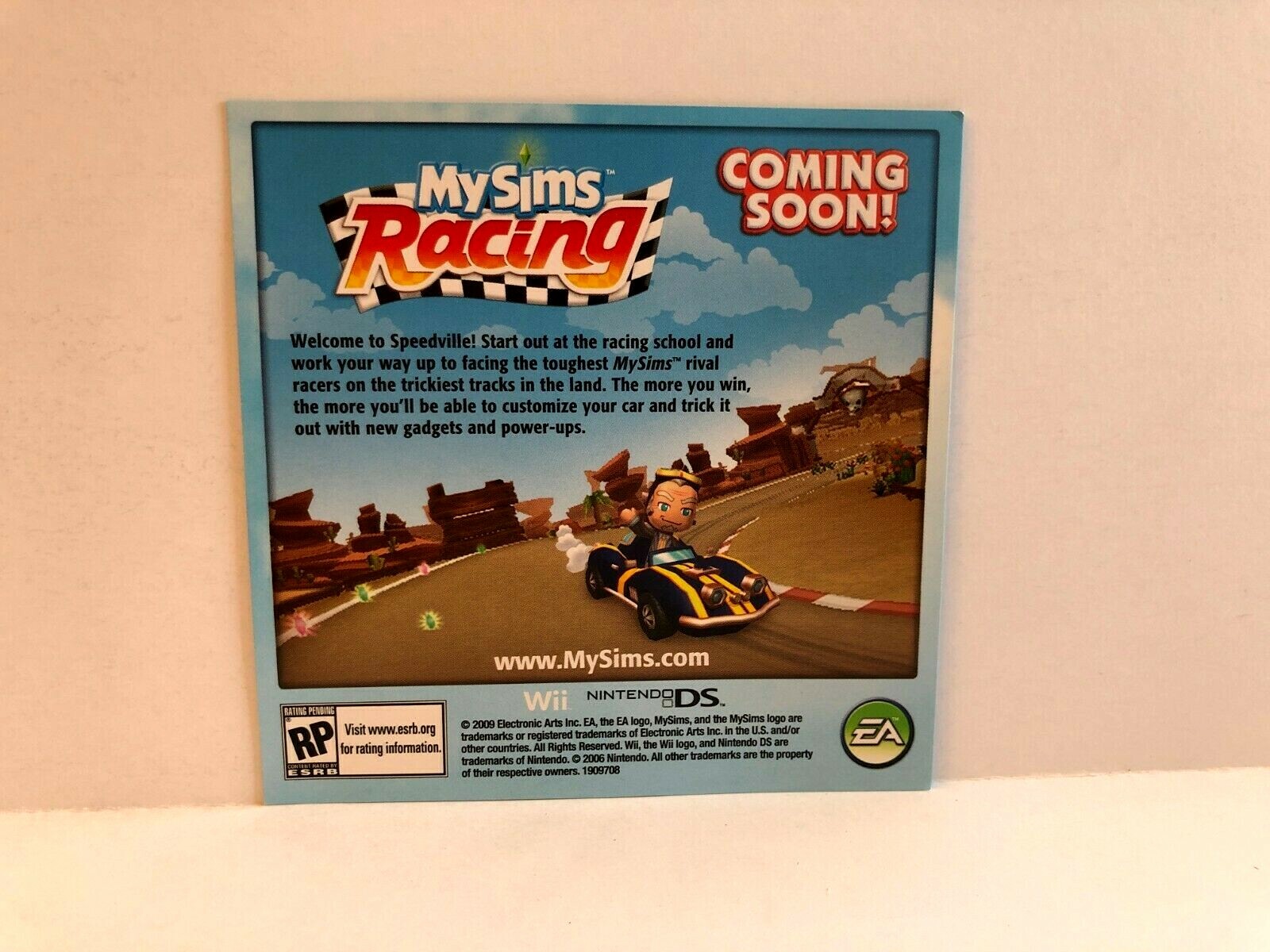 My Sims Racing Advert Nintendo DS INSERT ONLY Authentic | eBay