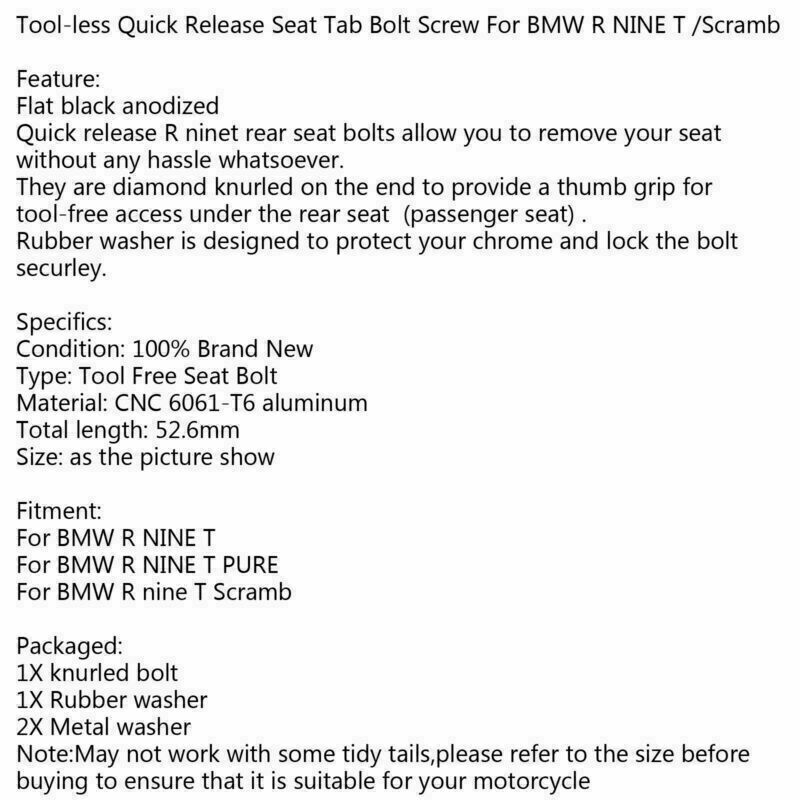 1/4 "-20 Rear Fender Seat Screw Bolt For BMW R nine T Scramb/PURE 2014 ...