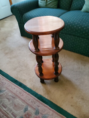 Wood 3 Shelf Round Corner Accent Stand | eBay