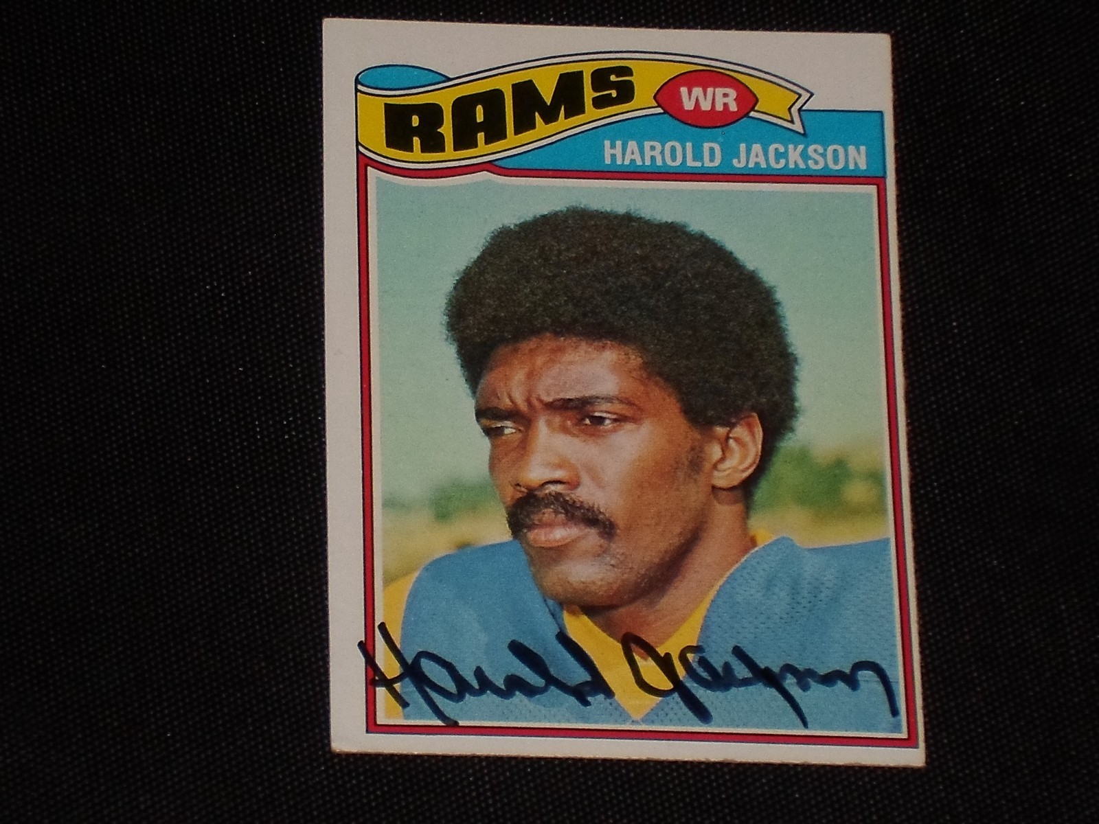 HAROLD JACKSON 1977 TOPPS SIGNED AUTOGRAPHED CARD #445 LOS ANGELES RAMS ...