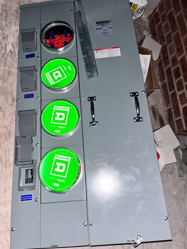 Square D Meter 400 amp 4-Gang Meter Socket, MP44-125. 4 meter box, 125A ...