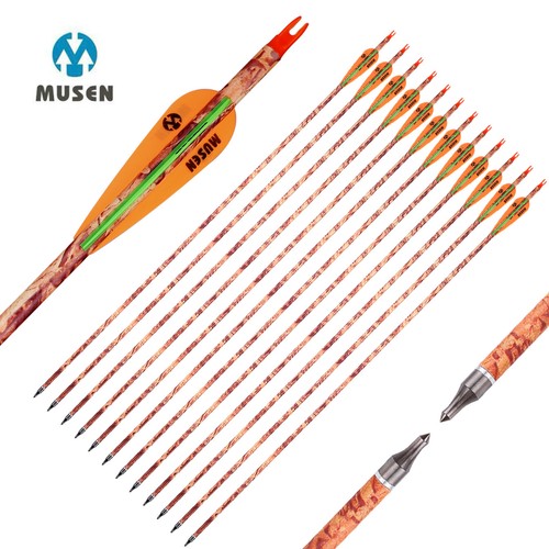 10 x MUSEN 31'' Camo Carbon Arrows Archery Recurve Compound Bow Hunting ...
