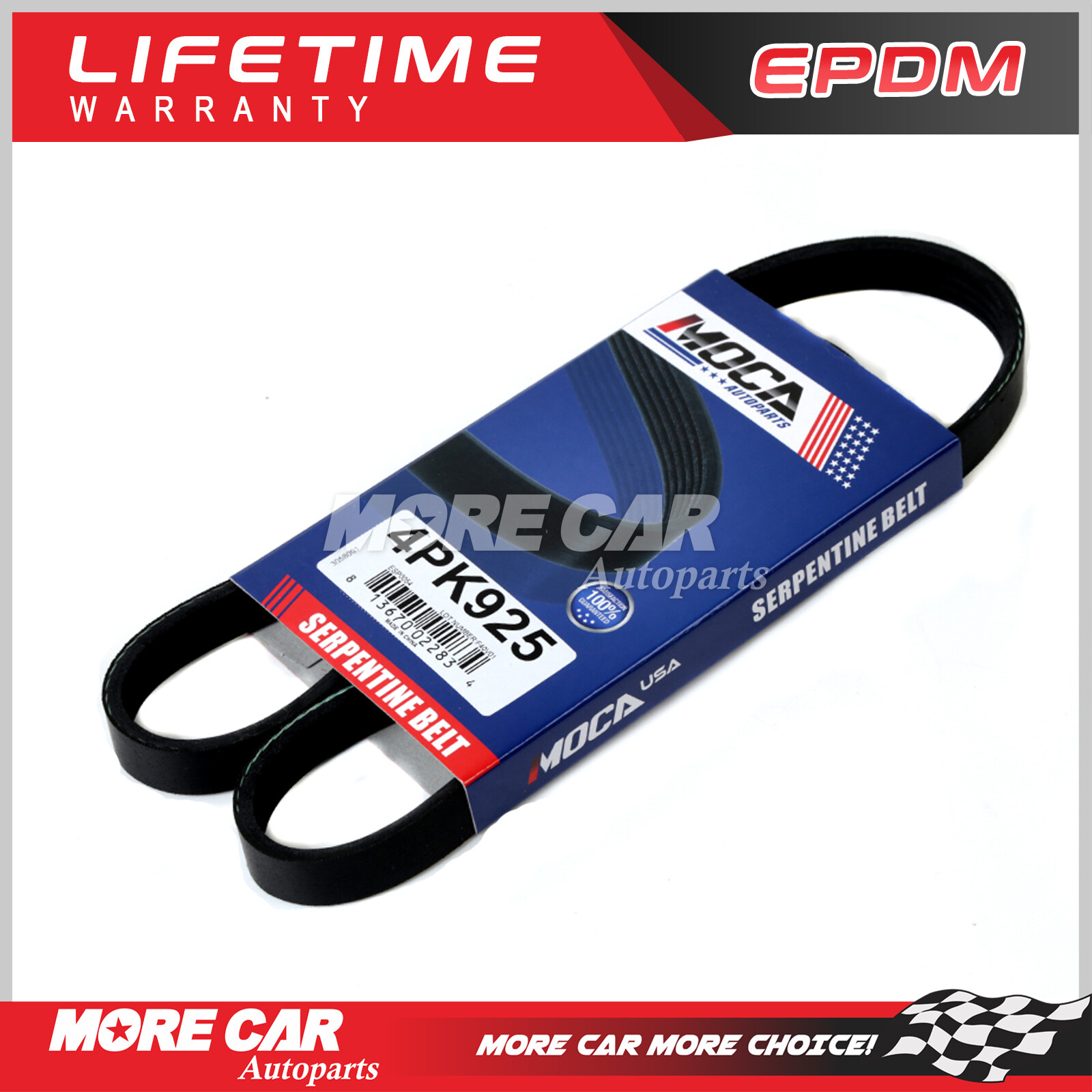 EPDM Serpentine Belt 4PK925 Fits Acura Chevrolet SSR Ford Kia Mazda 626 ...