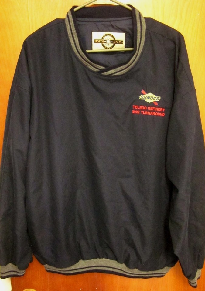 SUNOCO lrg pullover jacket 2002 gasoline windbreaker Toledo petroleum ...