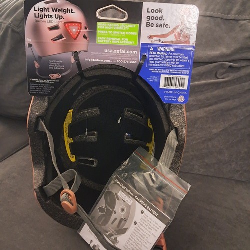 Teen Adult Bike Helmet: by Zefal; Ultra-Light, Built-In LED Light Ages ...