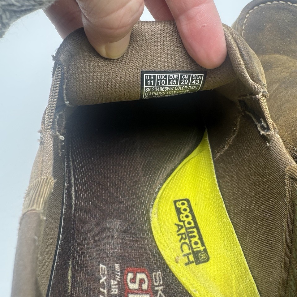 Skechers Slip-ins Relaxed Fit Parson Oswin Men’s 11 WW Extra Wide Leather Brown | eBay