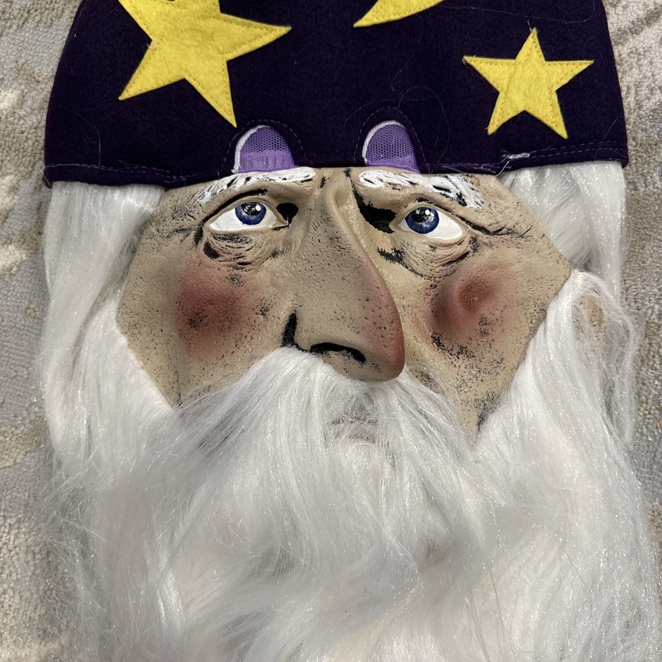 Wizard Merlin Halloween Mask Long White Beard Mario Chiodo Studios ...