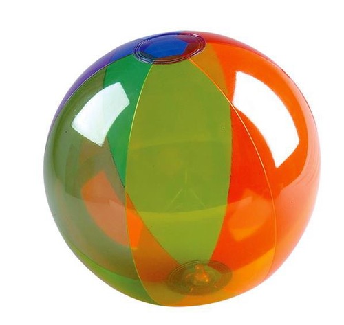 6 RAINBOW TRANSPARENT 16" BEACH BALLS BEACHBALL BALL POOL PARTY FAST ...