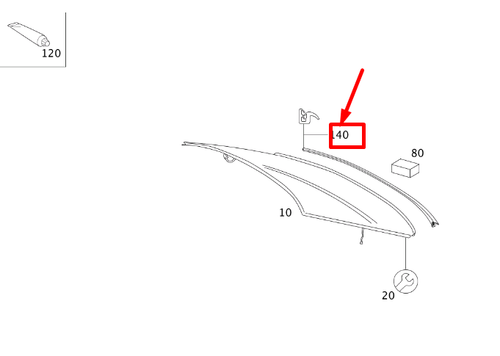 MERCEDES-BENZ S W222 Rear Window Bottom Cover Section A2229850009 ...