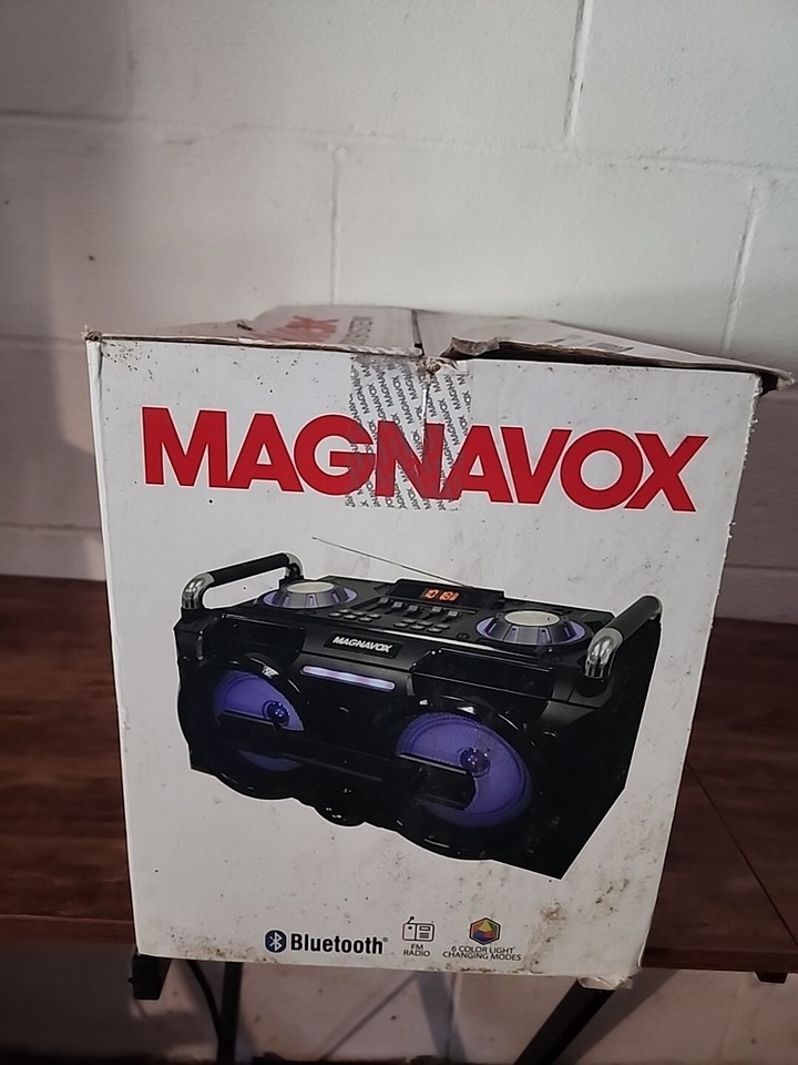 Magnavox Portable Micro system Bluetooth light changing rechargable FM ...