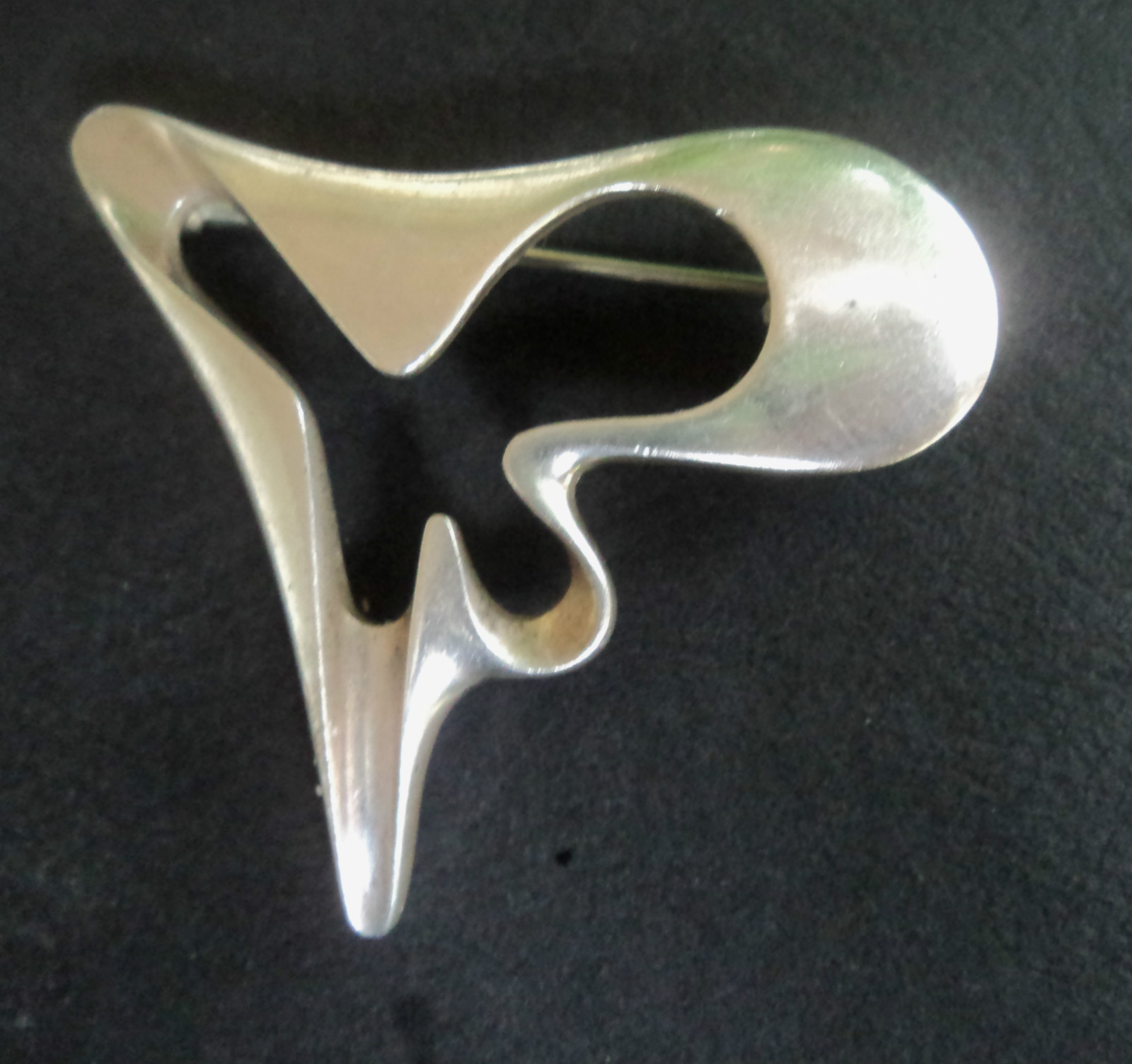 Vintage Georg Jensen Danish Silver Abstract Brooch 32… - Gem