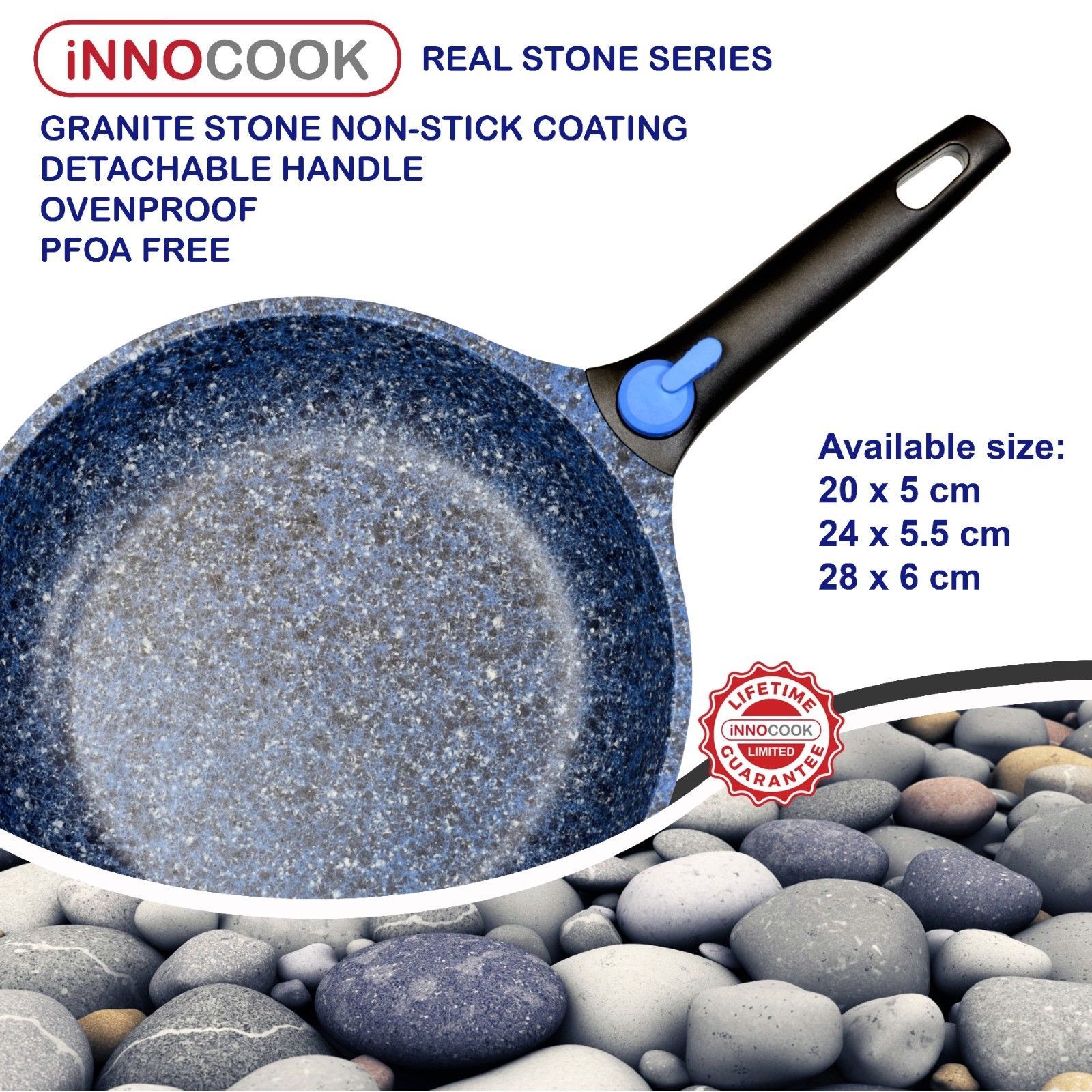 Non-Stick Stone Frypan, Fry pan,Frying pan,Detachable handle,Induction ...
