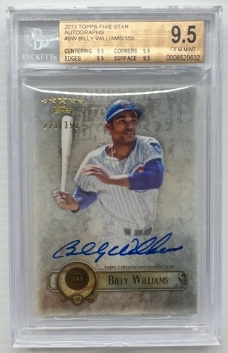 2013 Five Star Billy Williams Autograph Auto #223/353 BGS 9.5 GEM MINT ...