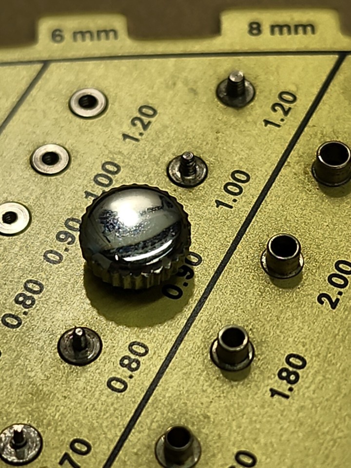 NOS Hamilton 8/0 White GF Or Stainless 6.60mm Tap 10 Wristwatch Crown ...